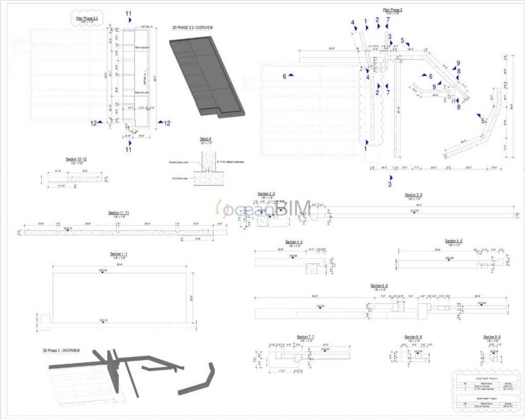 Pourmap Drawing – A Detailed Plan for Pouring Concrete Work | oceanBIM